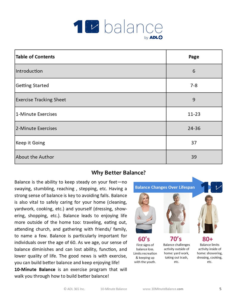 10 Minute Balance Booklet (Digital Download) – ADL Balance