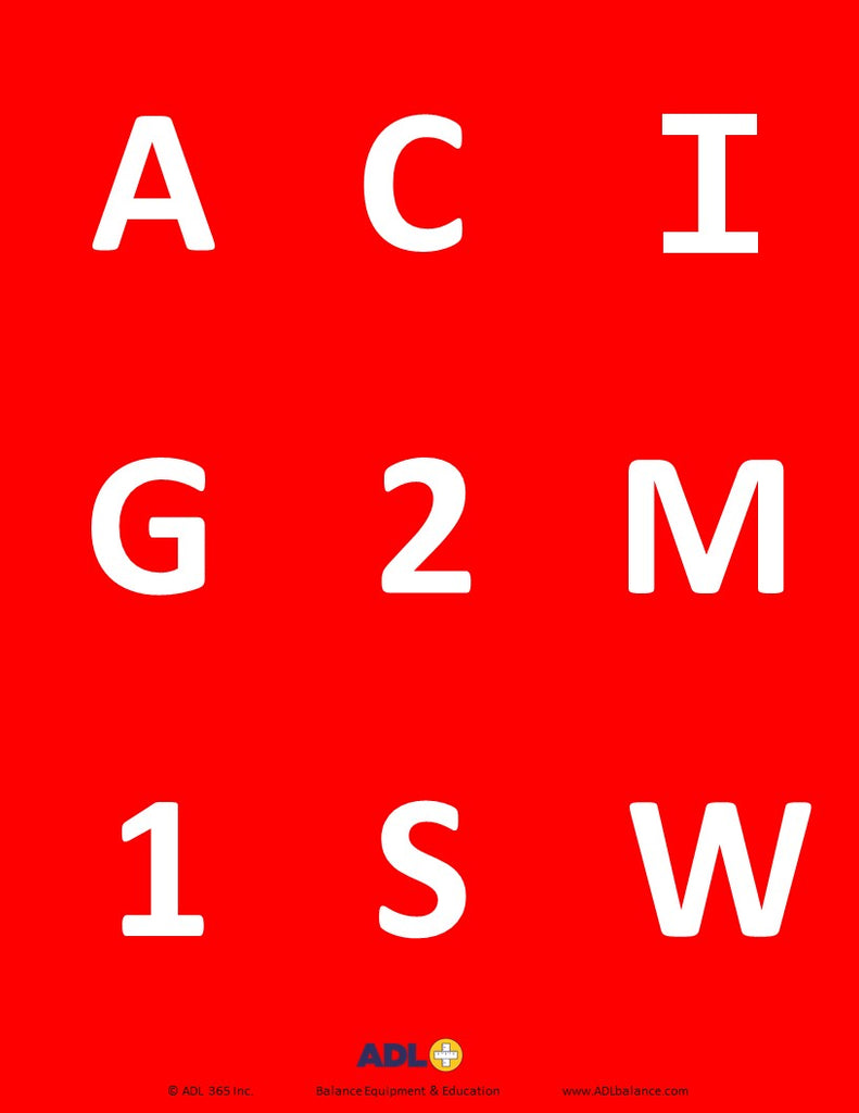 Vestibular Exercise Charts – ADL Balance